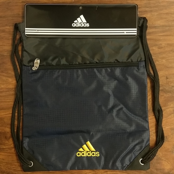 adidas | Bags | Adidas Navy Blue Drawstring Backpack New | Poshmark